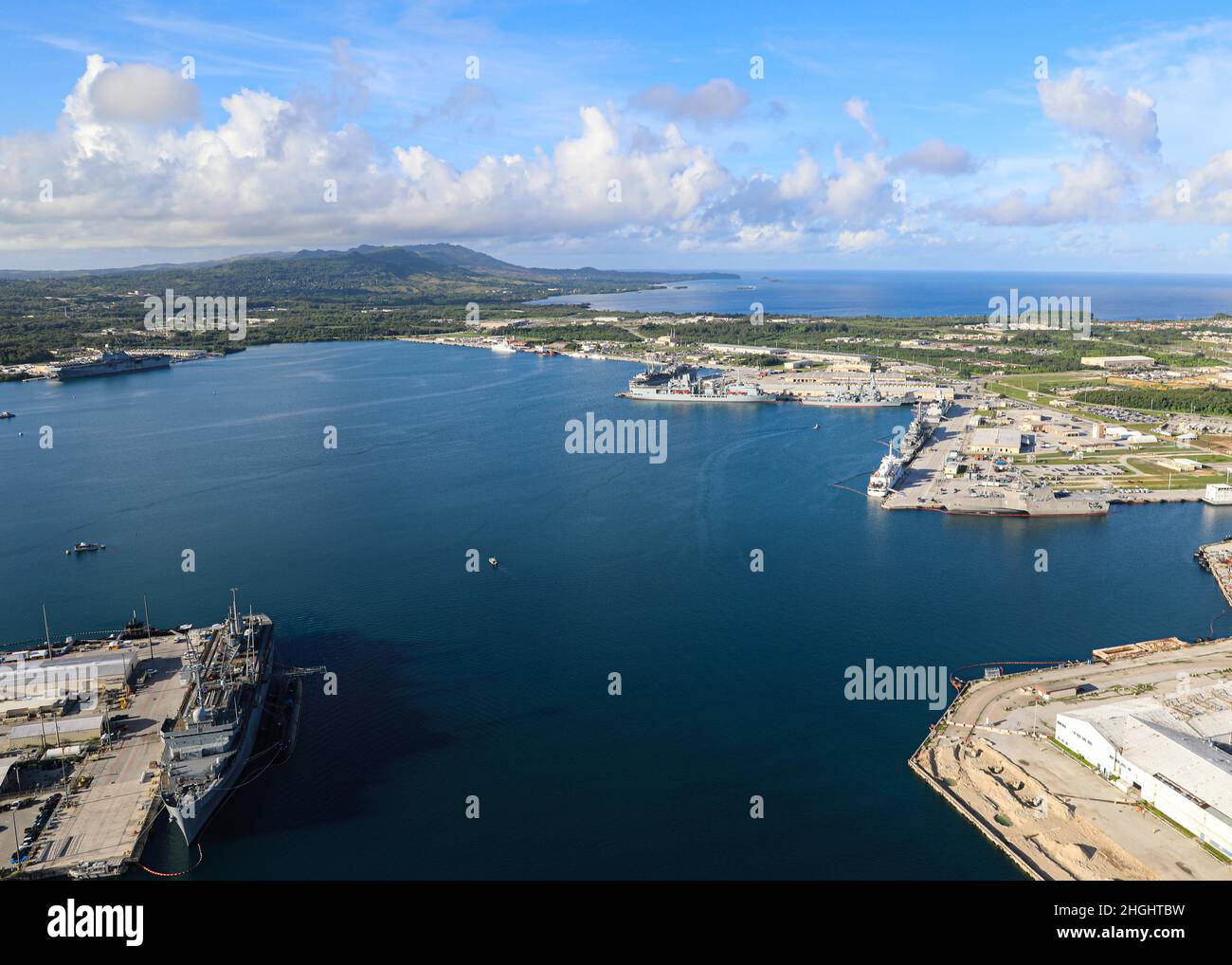 APRA HARBOR, Guam (Aug. 11, 2021) - An aerial view of U.S. Naval Base ...