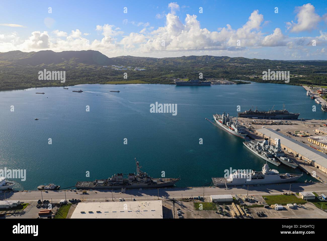 APRA HARBOR, Guam (Aug. 11, 2021) - An aerial view of U.S. Naval Base ...
