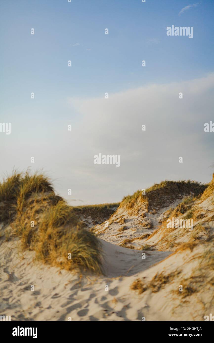Sand Dunes against Blue Sky Stock Photo - Alamy