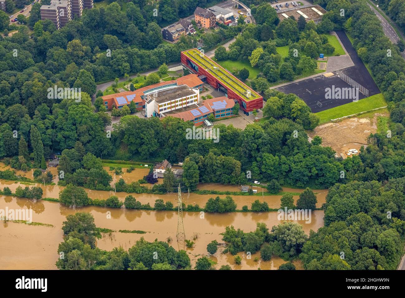Aerial view, Ruhr flood, flooding, near Aerial view, Ruhr flood ... Aerial view, Ruhr flood, flooding, near Aerial view, Ruhr flood ...
