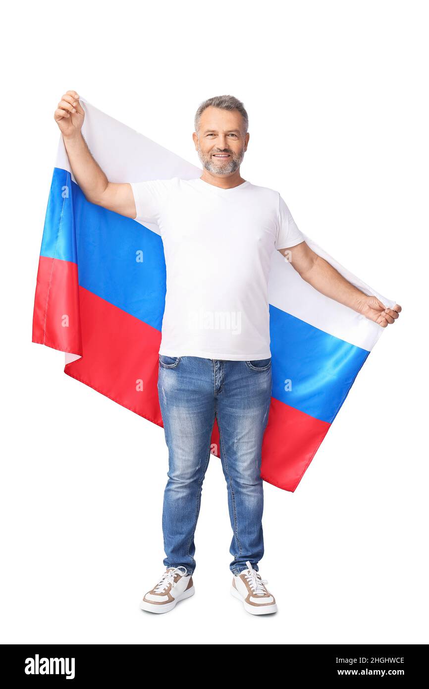 Bearded man flag russia hi-res stock photography and images - Alamy