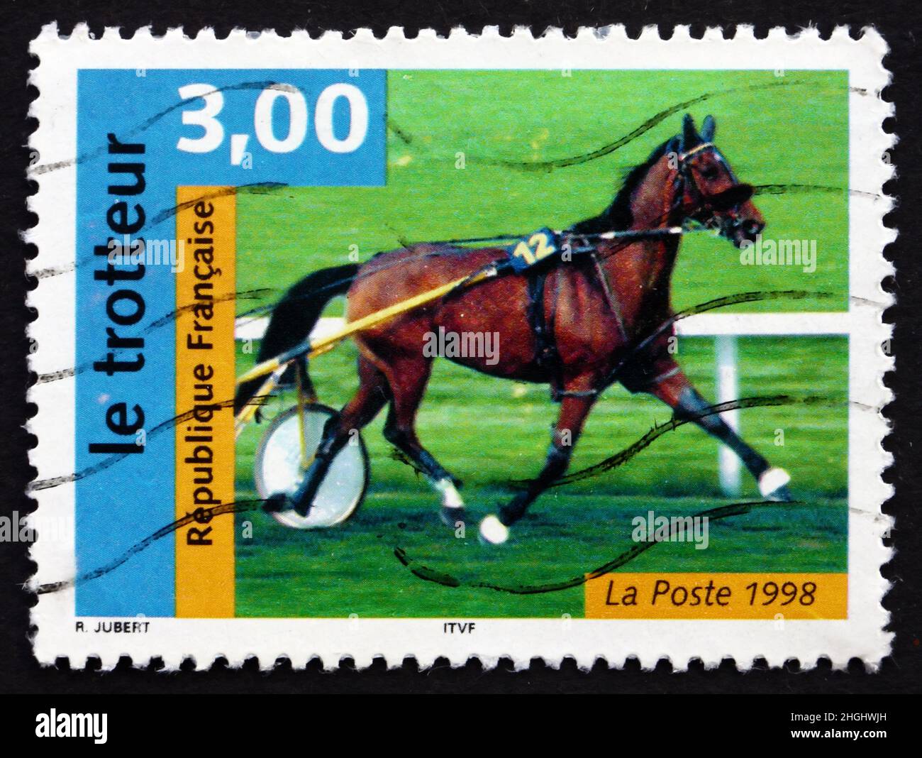 FRANCE - CIRCA 1998: a stamp printed in the France shows French Trotter ...