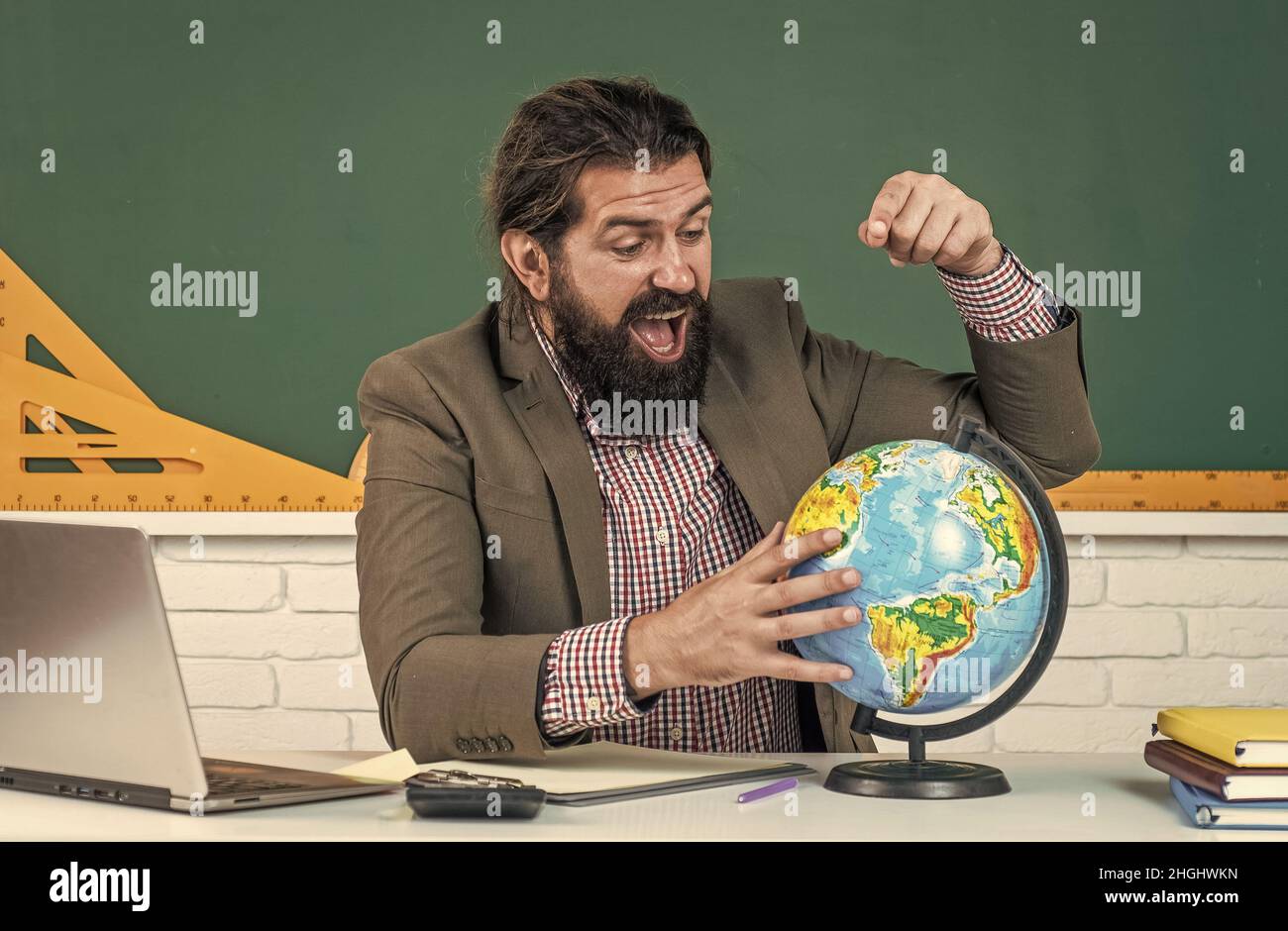 wow. male student sit in classroom while lesson. pass the exam ...