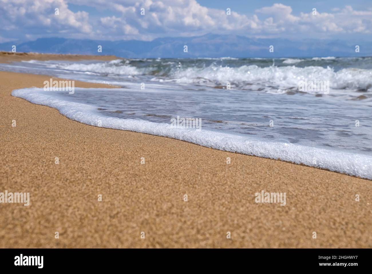View of sea shore at resort Stock Photo - Alamy