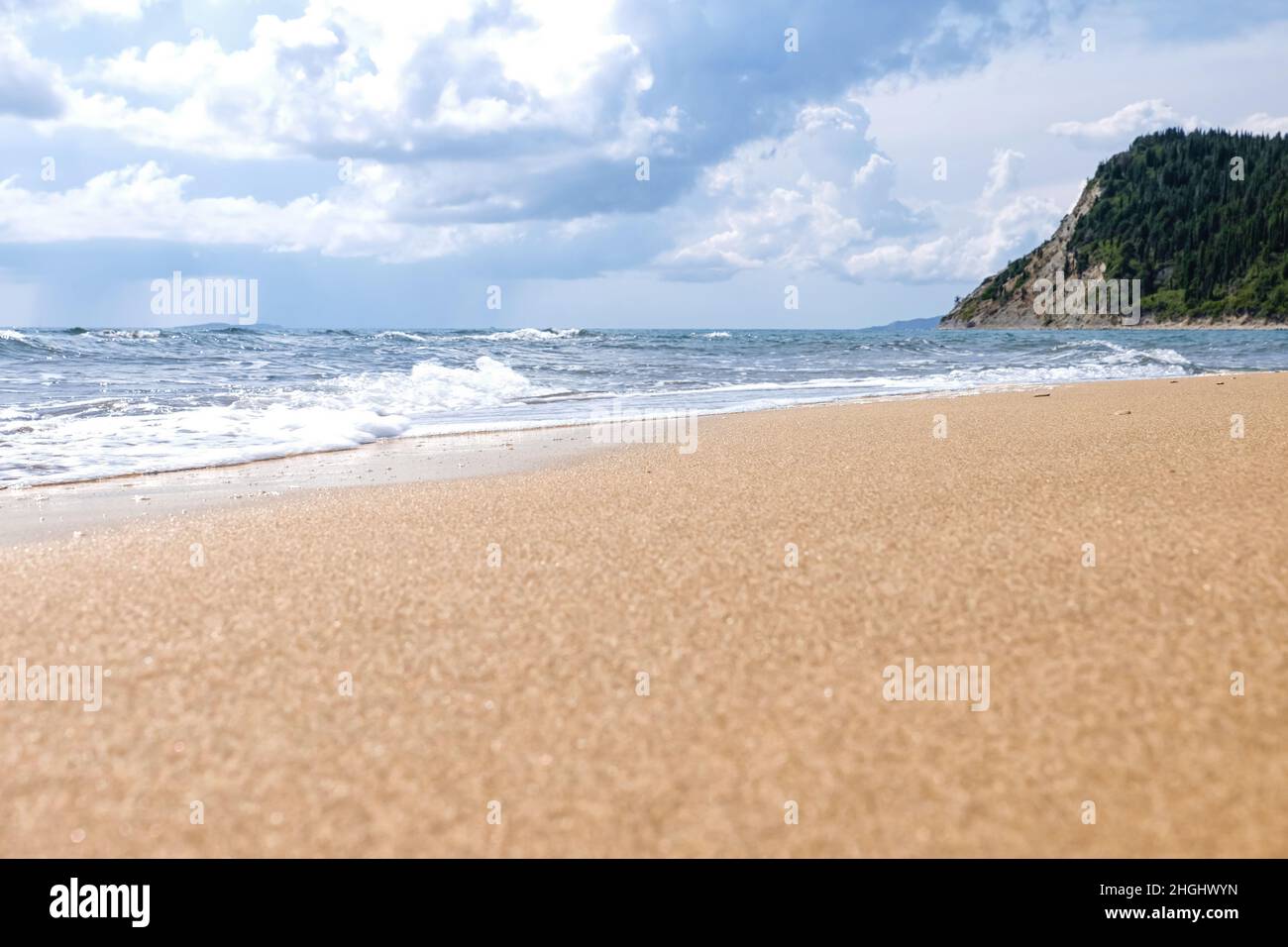 View of sea shore at resort Stock Photo - Alamy