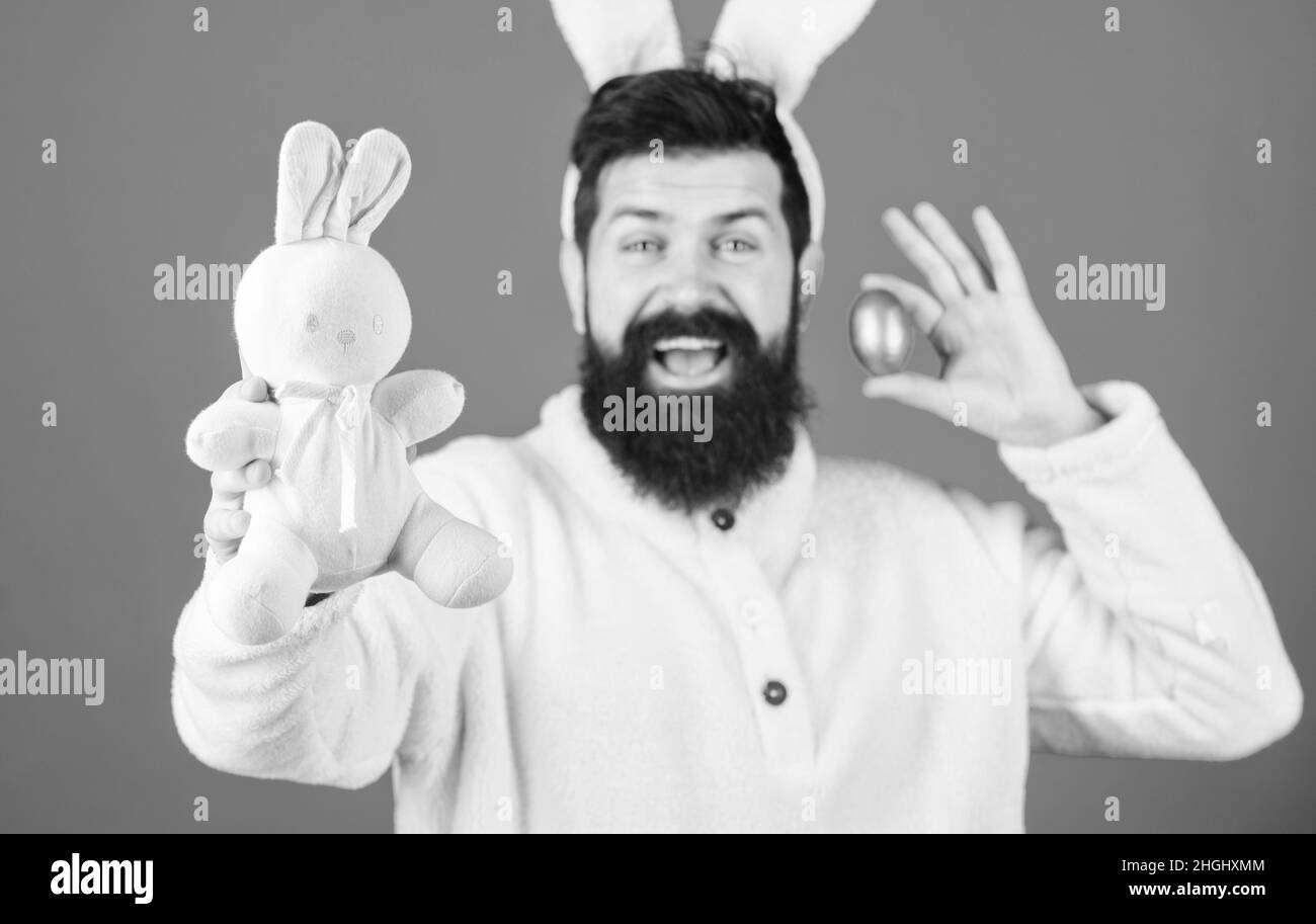 Easter bunny having fun Black and White Stock Photos & Images - Alamy