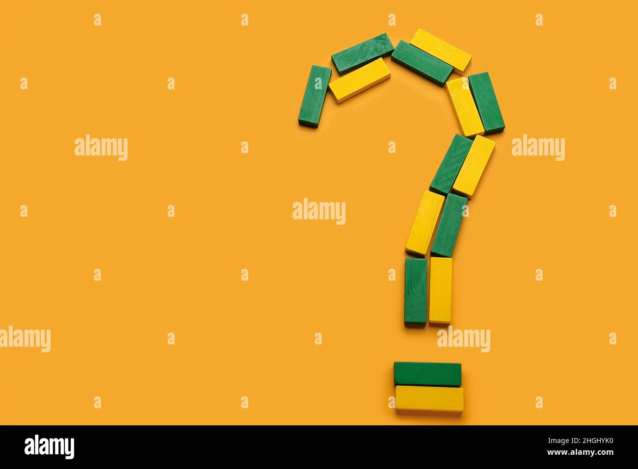 Question mark made of colorful blocks on color background Stock Photo ...