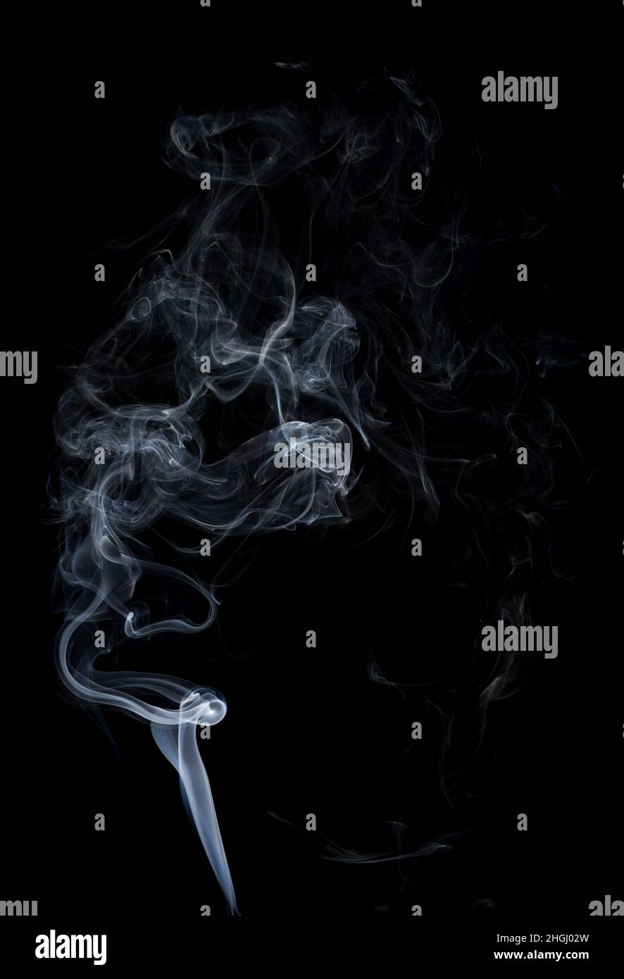 Abstract white smoke shape over black. Isolated Stock Photo - Alamy