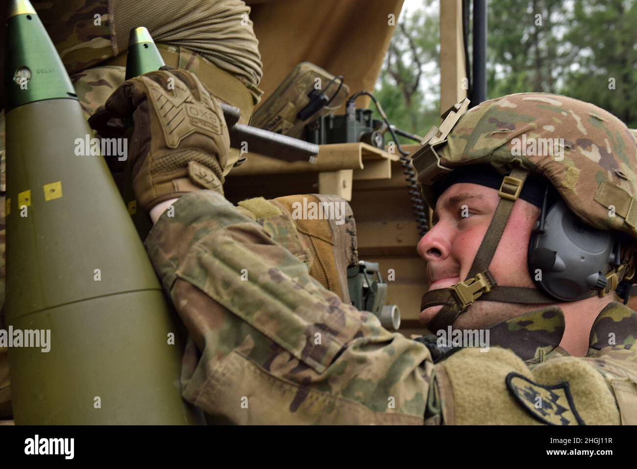 U.S. Pfc. Aiden Conner, artillery support with Charlie Battery, 1st ...