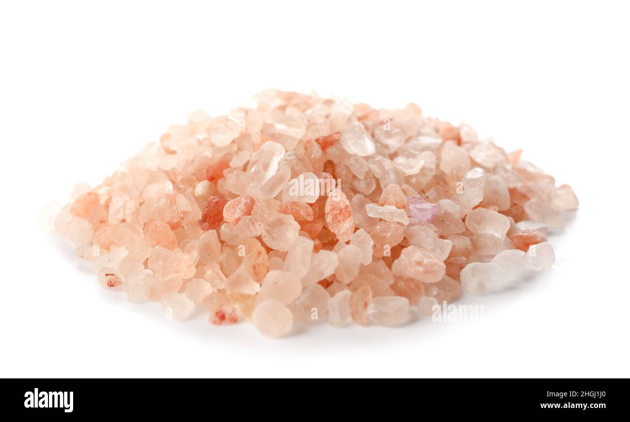 Heap of iodized salt on white background Stock Photo - Alamy