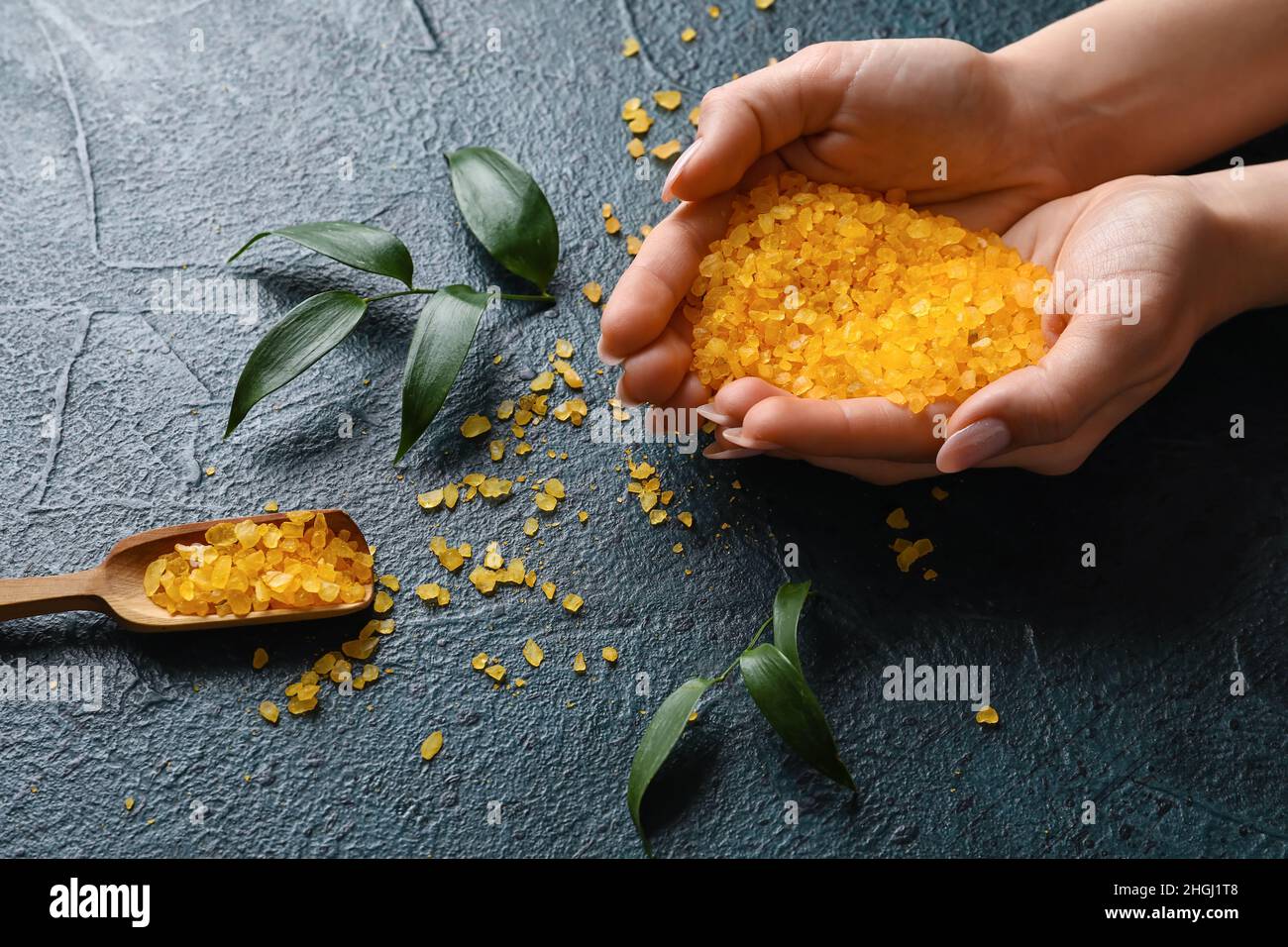 Hands full of sea salt hi-res stock photography and images - Alamy