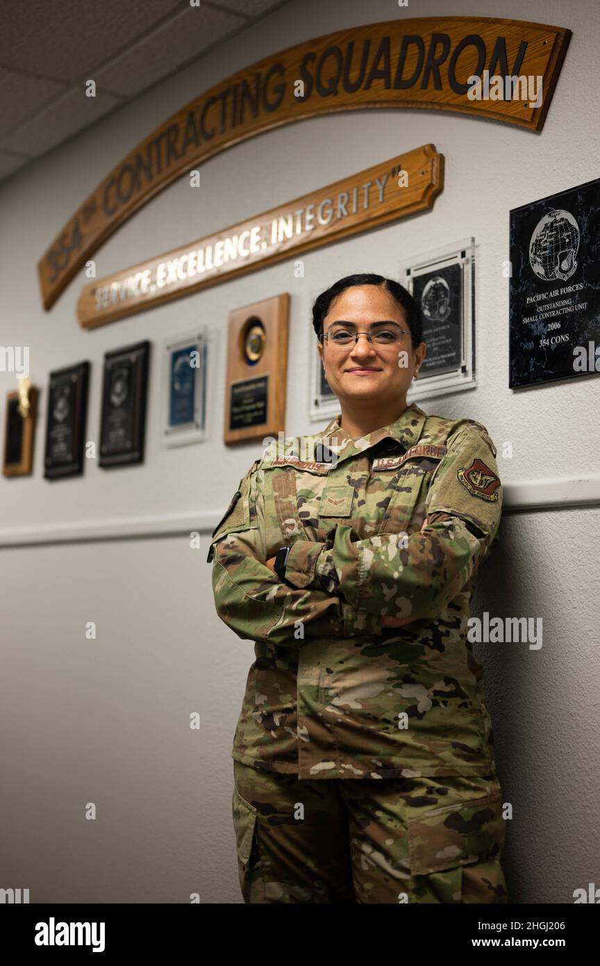 U.S. Air Force Airman 1st Class Helbees Tawadrous, a 354th Contracting ...