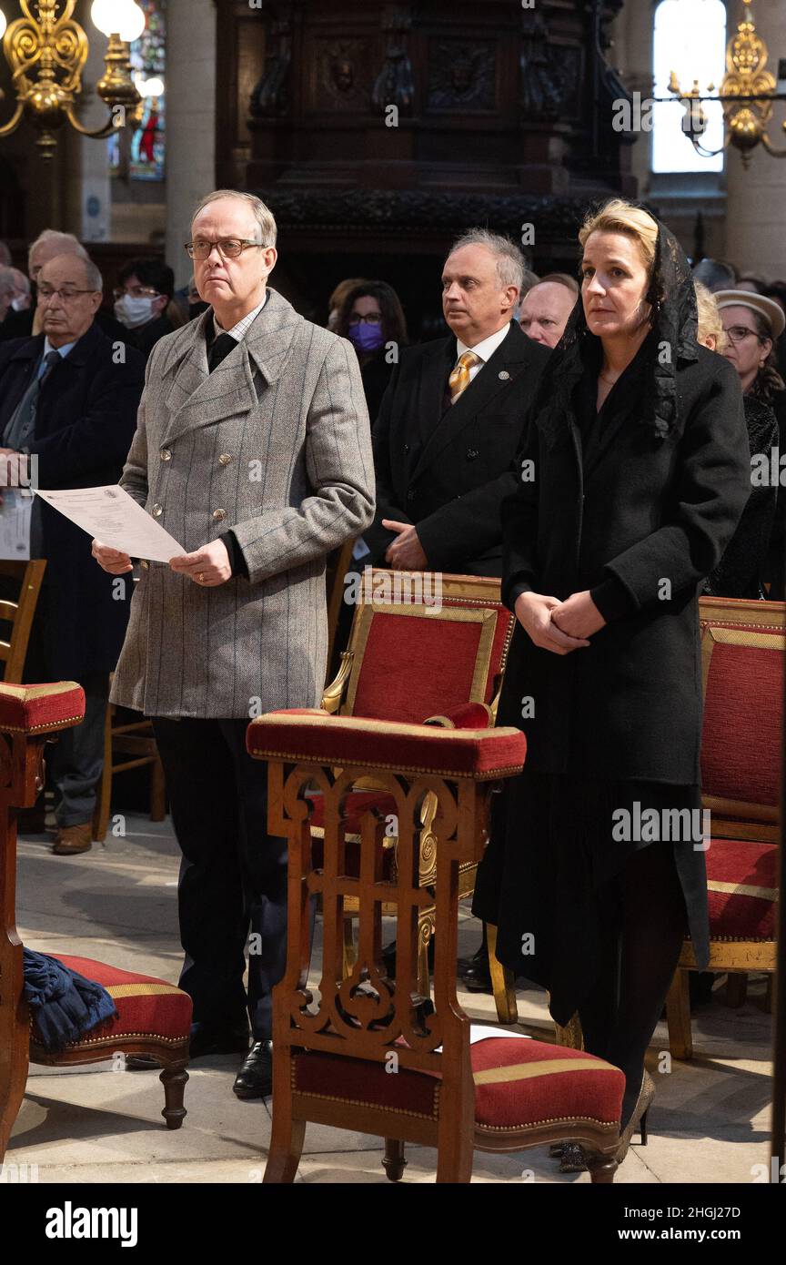 Paris, France. 21st Jan, 2022. Prince Jean of Orleans and Princess ...