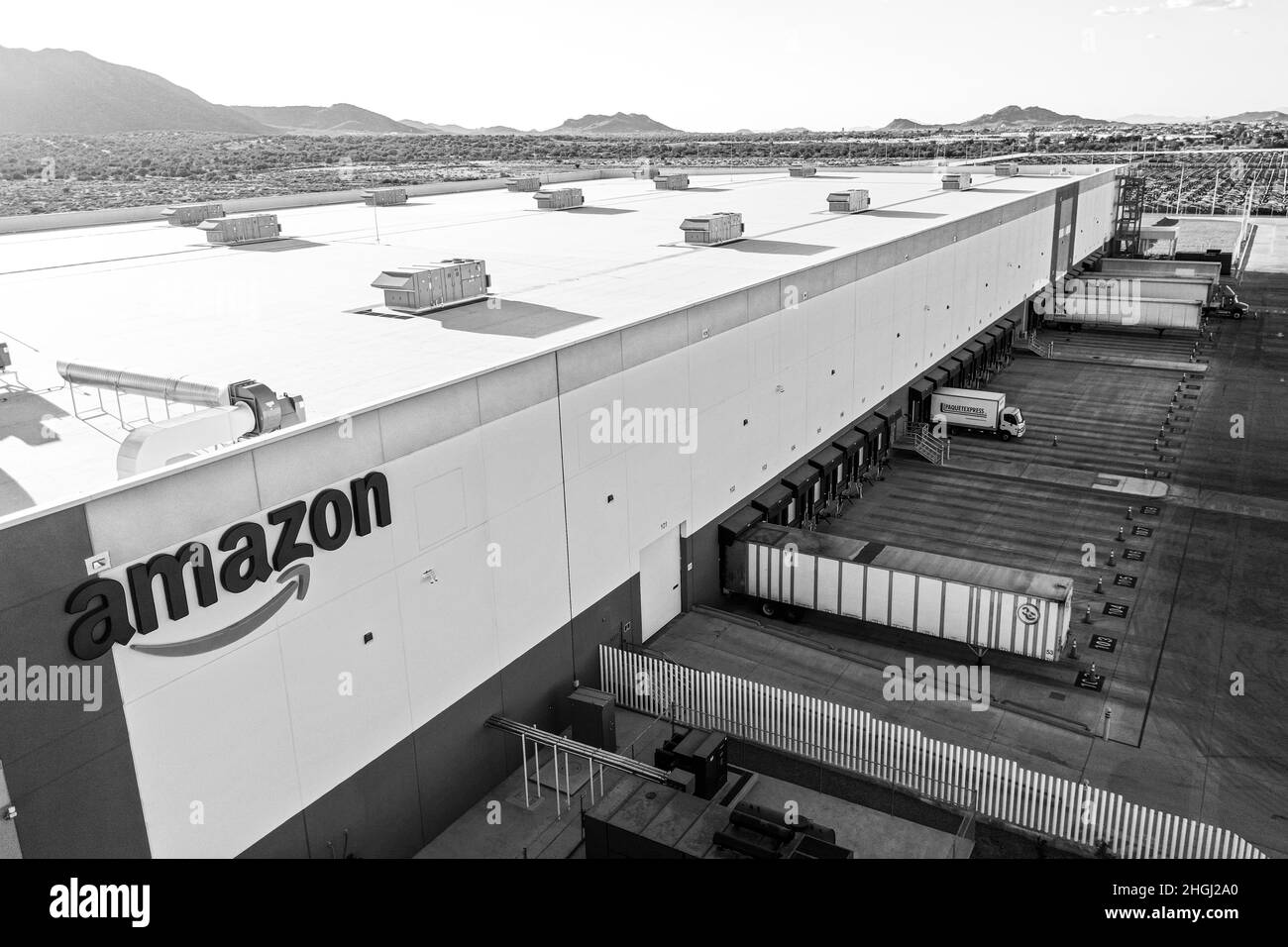 Amazon logistics center Black and White Stock Photos & Images - Alamy
