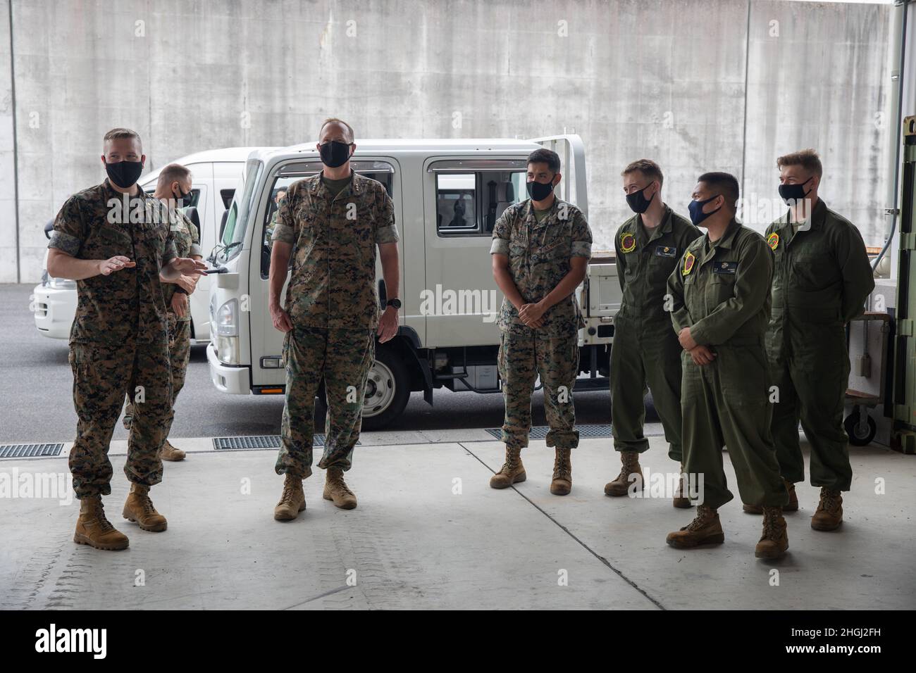From left, U.S. Marine Corps Maj. Glenn Staley and Lt. Gen. Mark Wise ...