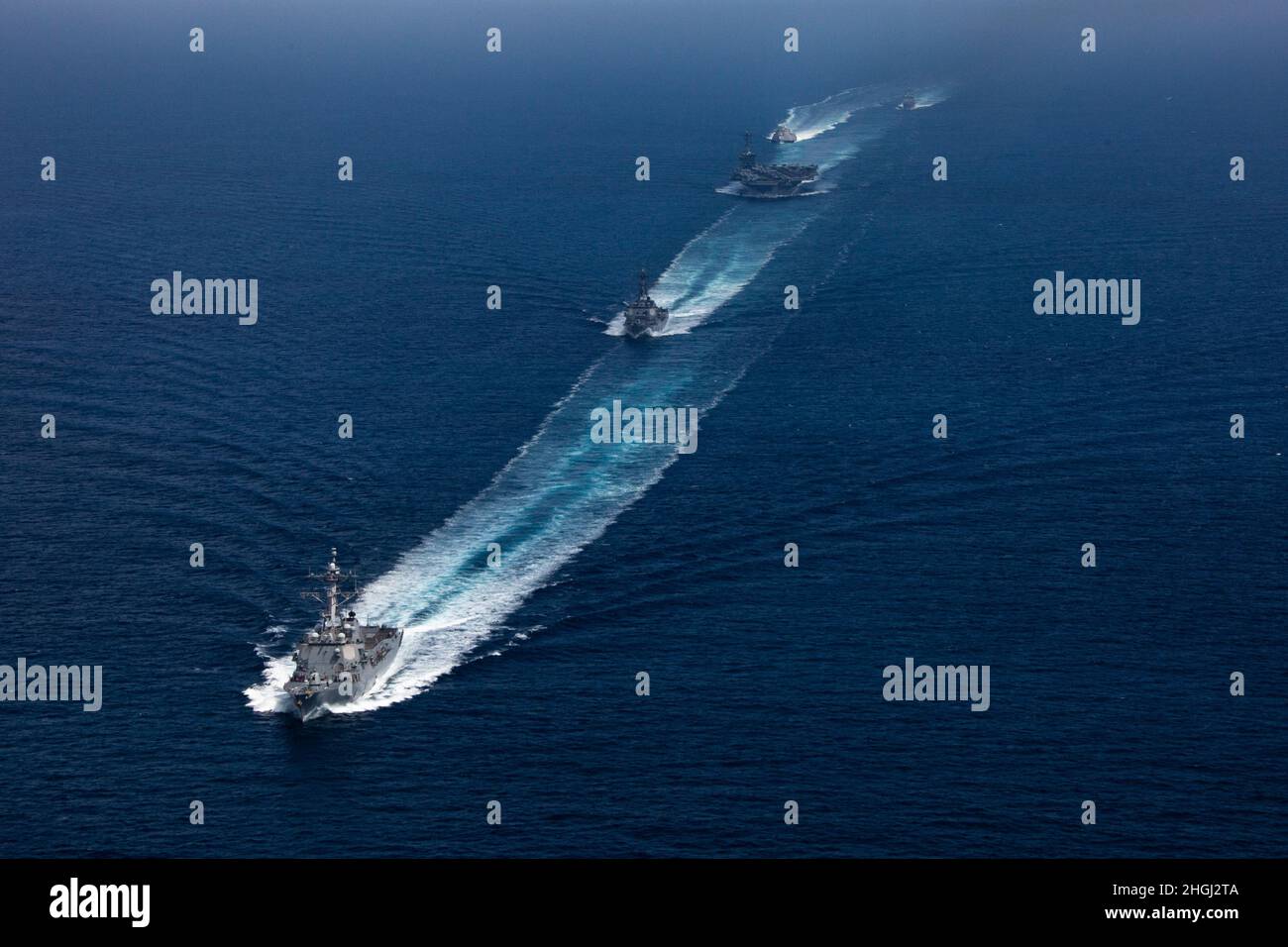 PACIFIC OCEAN (Aug. 11, 2021) Ships assigned to Carrier Strike Group ...