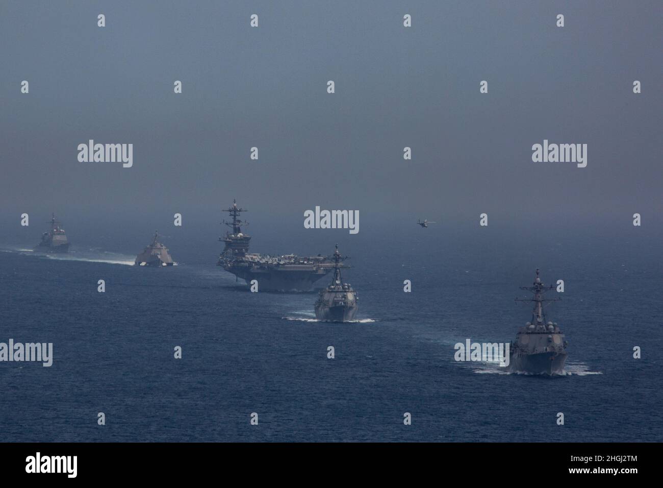 PACIFIC OCEAN (Aug. 11, 2021) Ships assigned to Carrier Strike Group ...