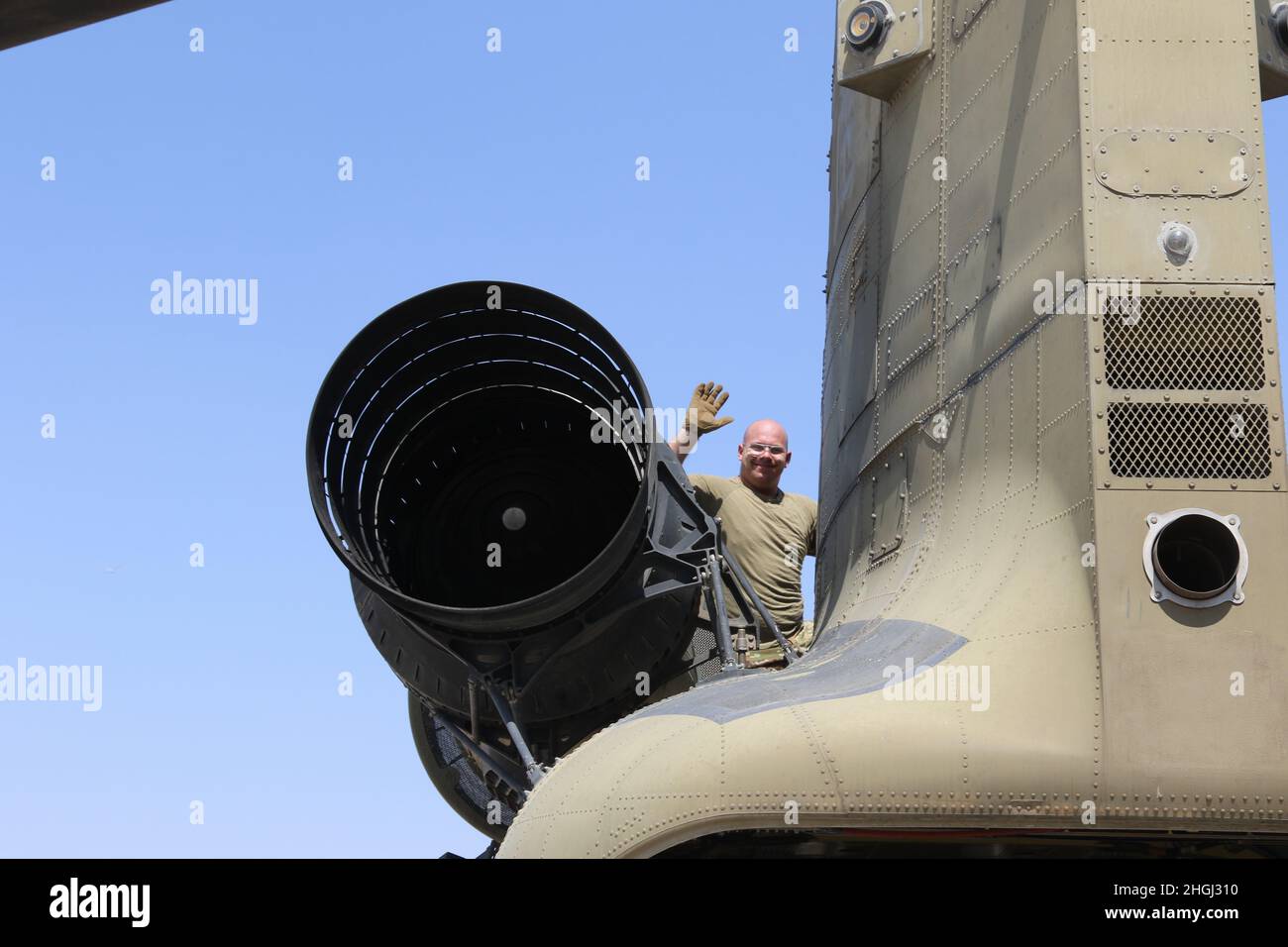 Flight engineer Sgt. Mason Lemons, with B Company, 1st Battalion, 171st ...