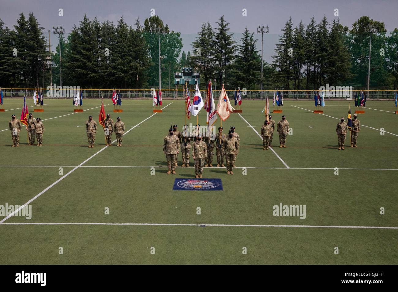 MSC-K Command Group stands at attention before change of command ...