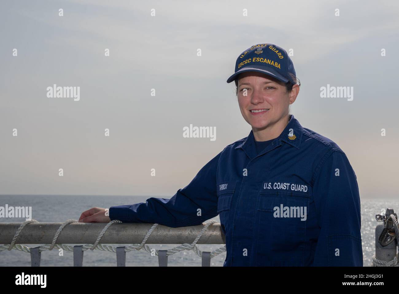 Operations Specialist 1st Class Kasey Tarbox, assigned to the 270-foot ...