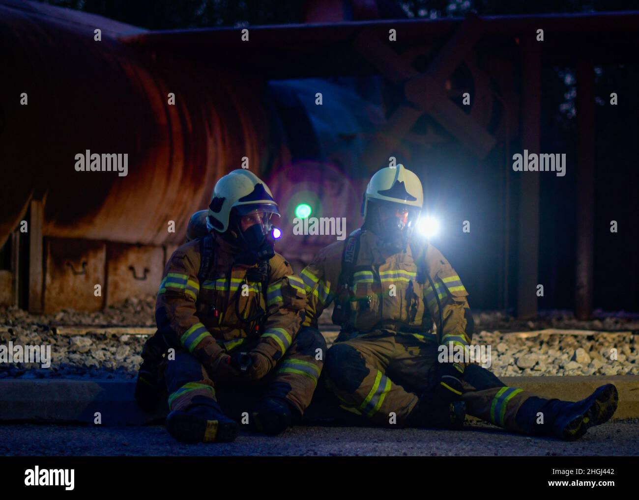 Firefighters with the Latvian National Armed Forces and Estonian ...