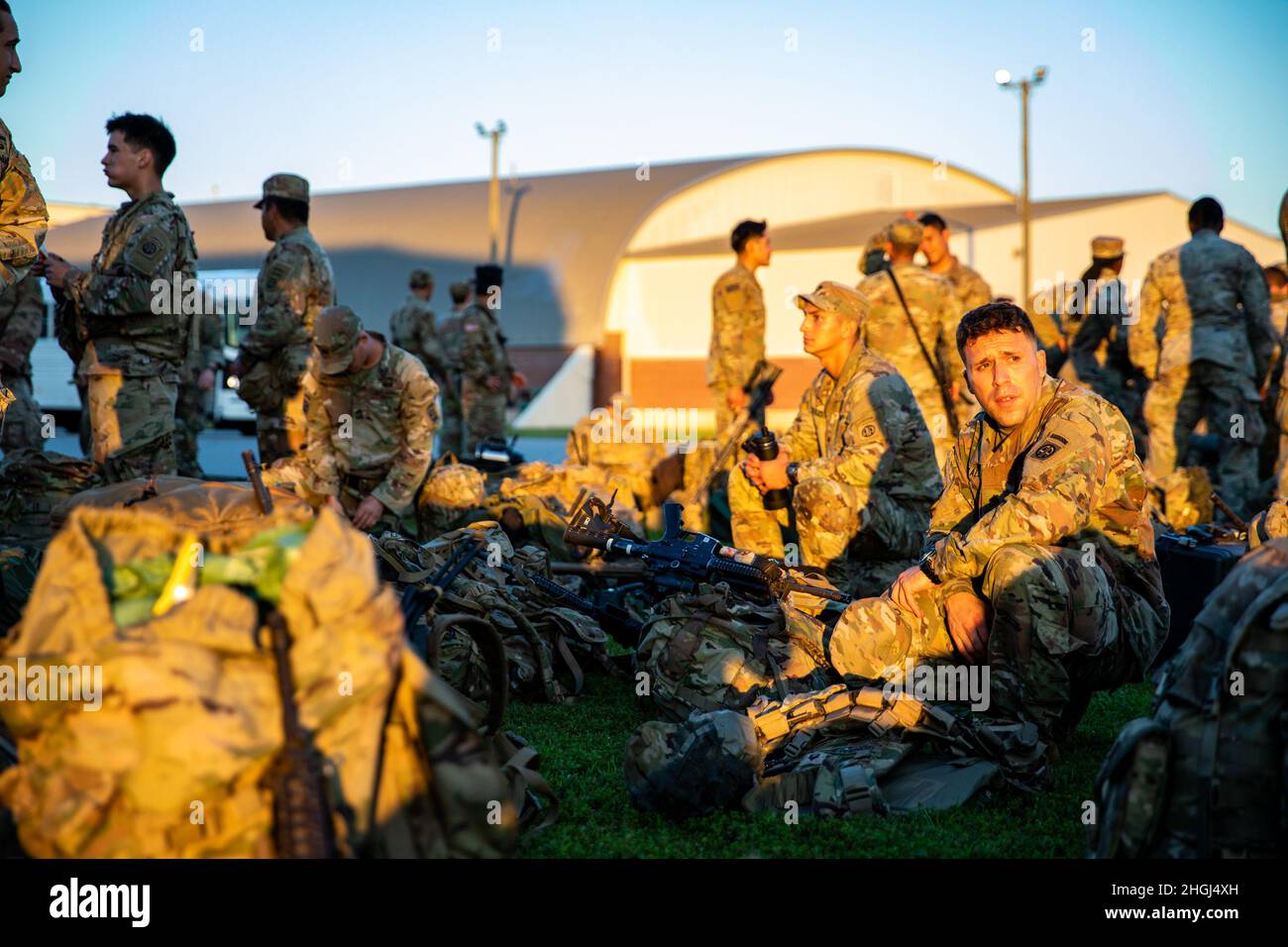 Paratroopers assigned to the 82nd Airborne Division mobilize on Joint ...