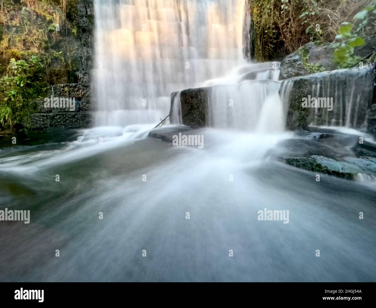 waterfall in woodland Stock Photo - Alamy