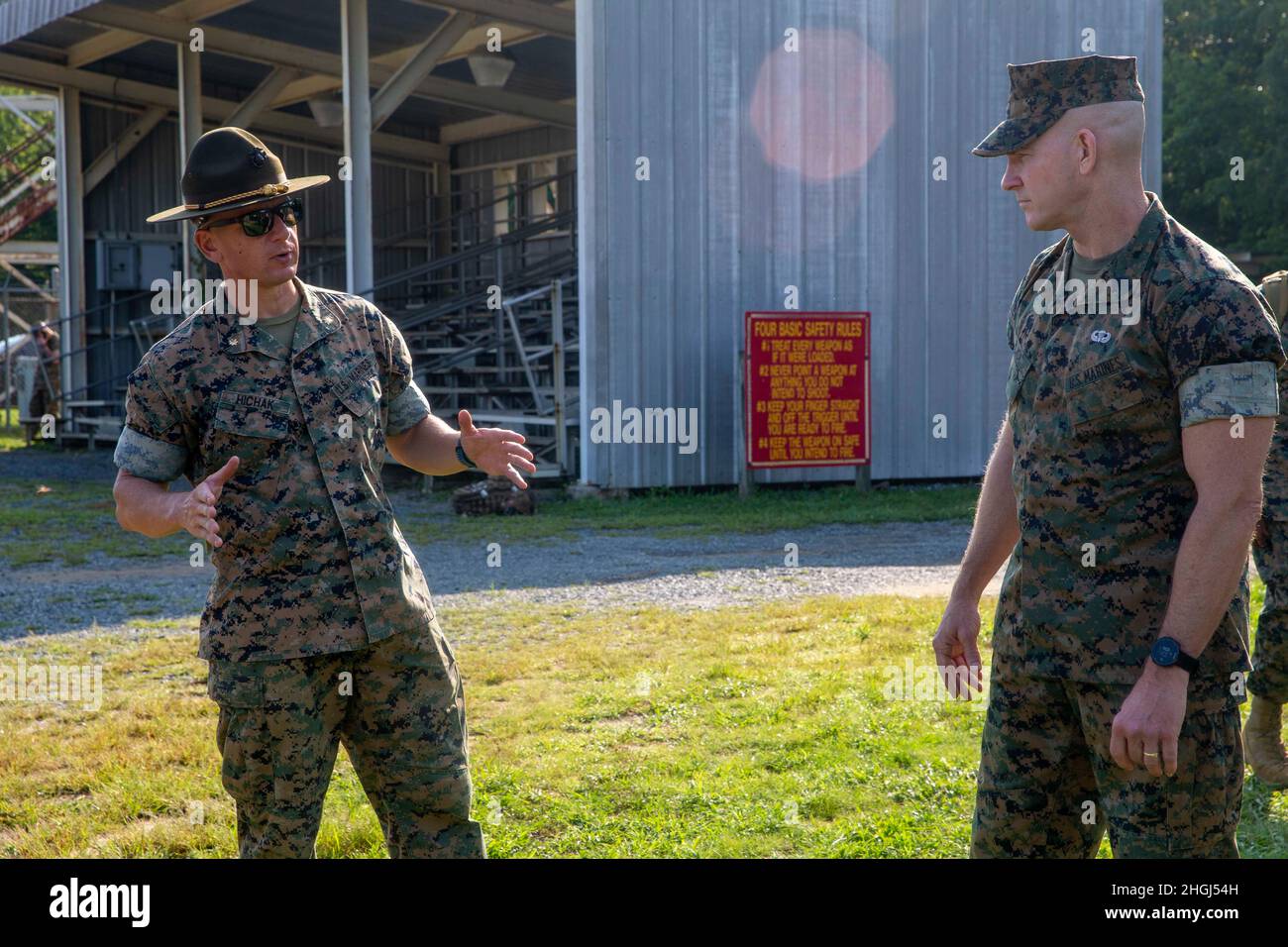 U.S. Marine Corps Maj. Timothy Hichak, the range officer at Weapons ...