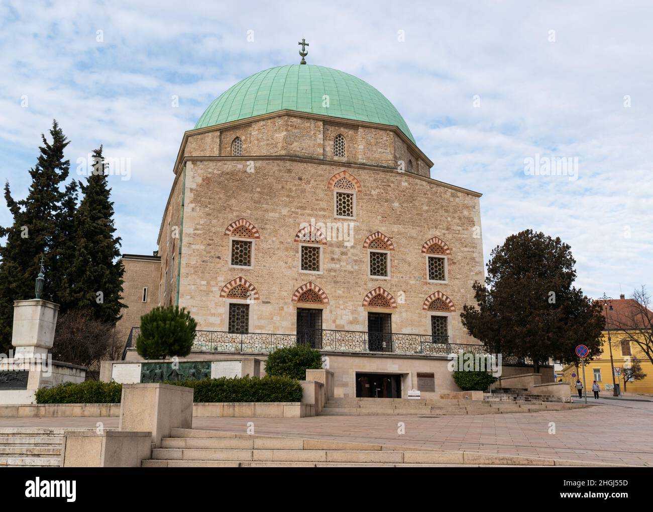 Mosque of Pasha Qasim on Szechenyi square in city of Pecs Hungary ...
