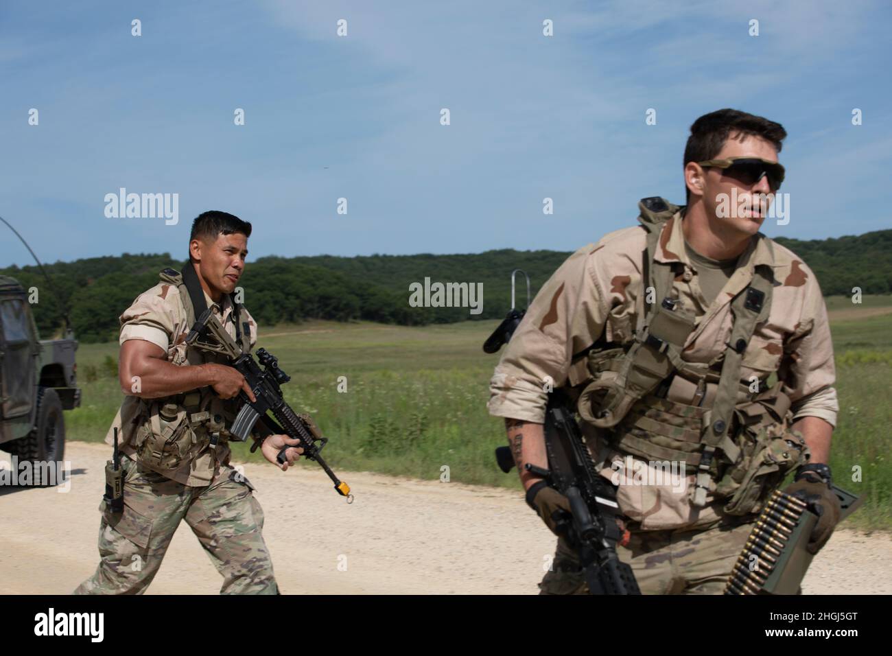 U.S. Army Sgt. Shawn Deen (left) and Pvt. Ethan Adams (right), cavalry ...