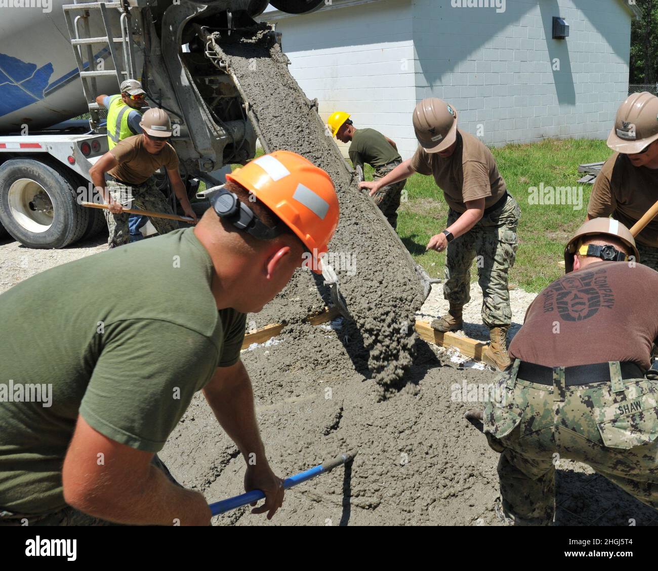 Seabees attached to Naval Mobile Construction Battalion (NMCB) 133 and ...