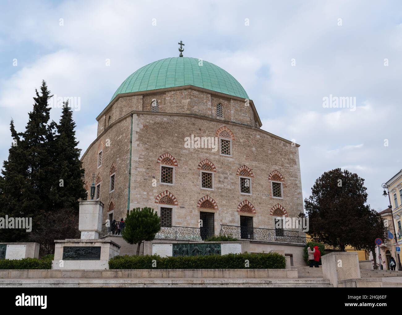 Mosque of Pasha Qasim on Szechenyi square in city of Pecs Hungary ...