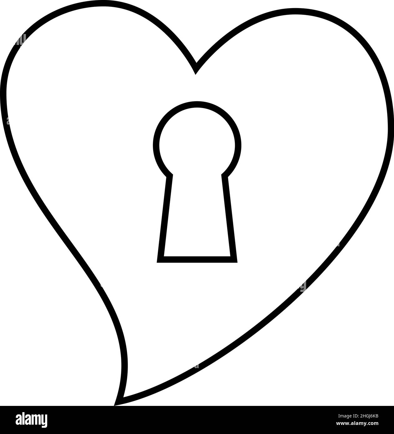 Heart padlock shape Black and White Stock Photos & Images - Alamy