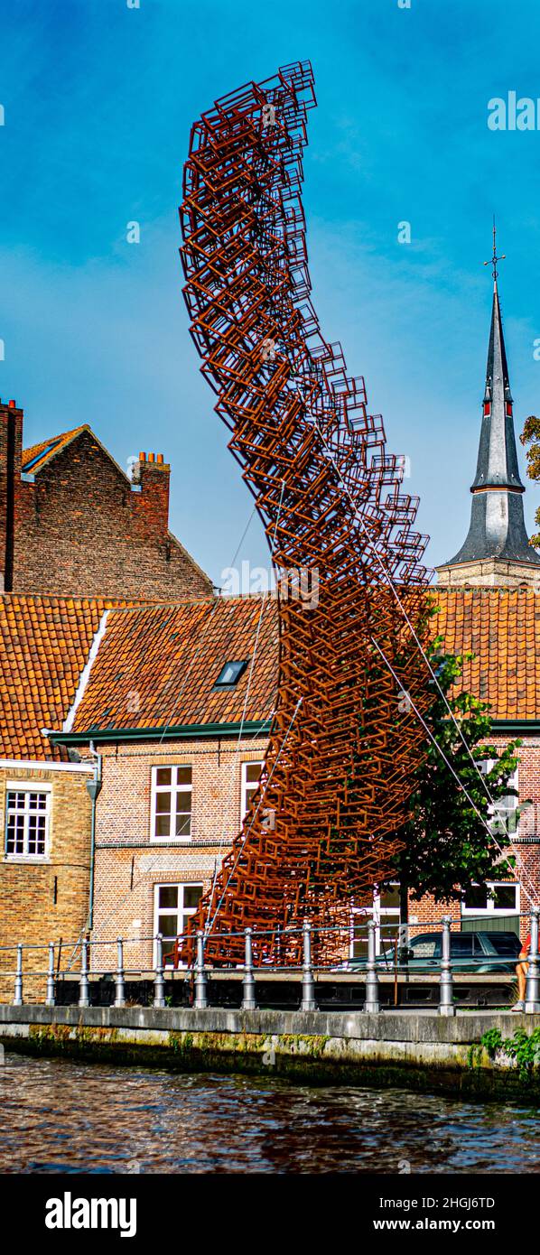 Metal Statue rusted through time in Belgium Stock Photo - Alamy