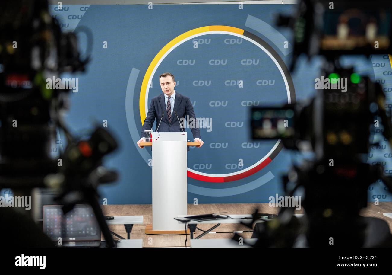 Berlin, Germany. 21st Jan, 2022. Paul Ziemiak, CDU Secretary General ...