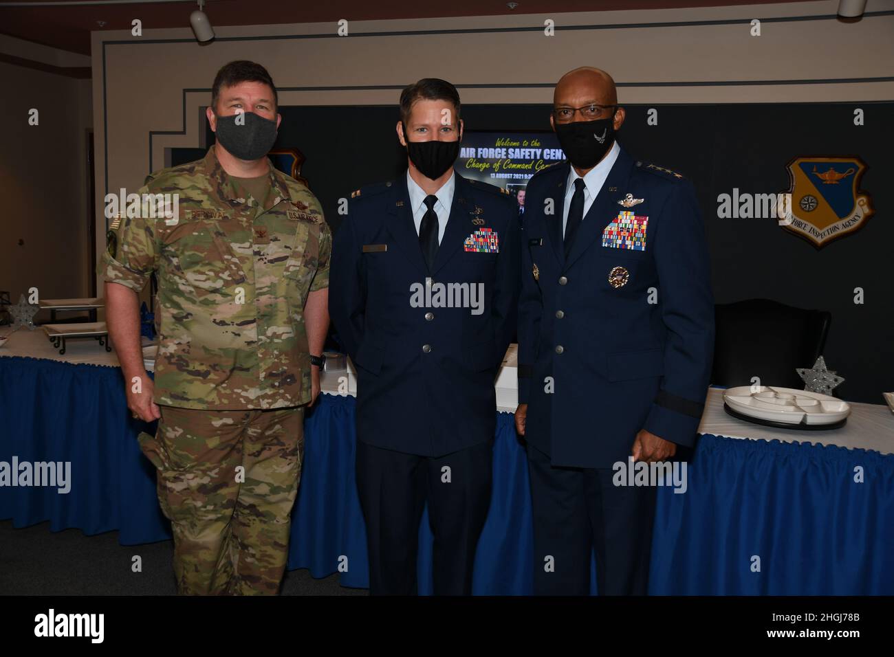 Air Force Chief of Staff Gen. CQ Brown, Jr., talks with Capt. Patrick ...
