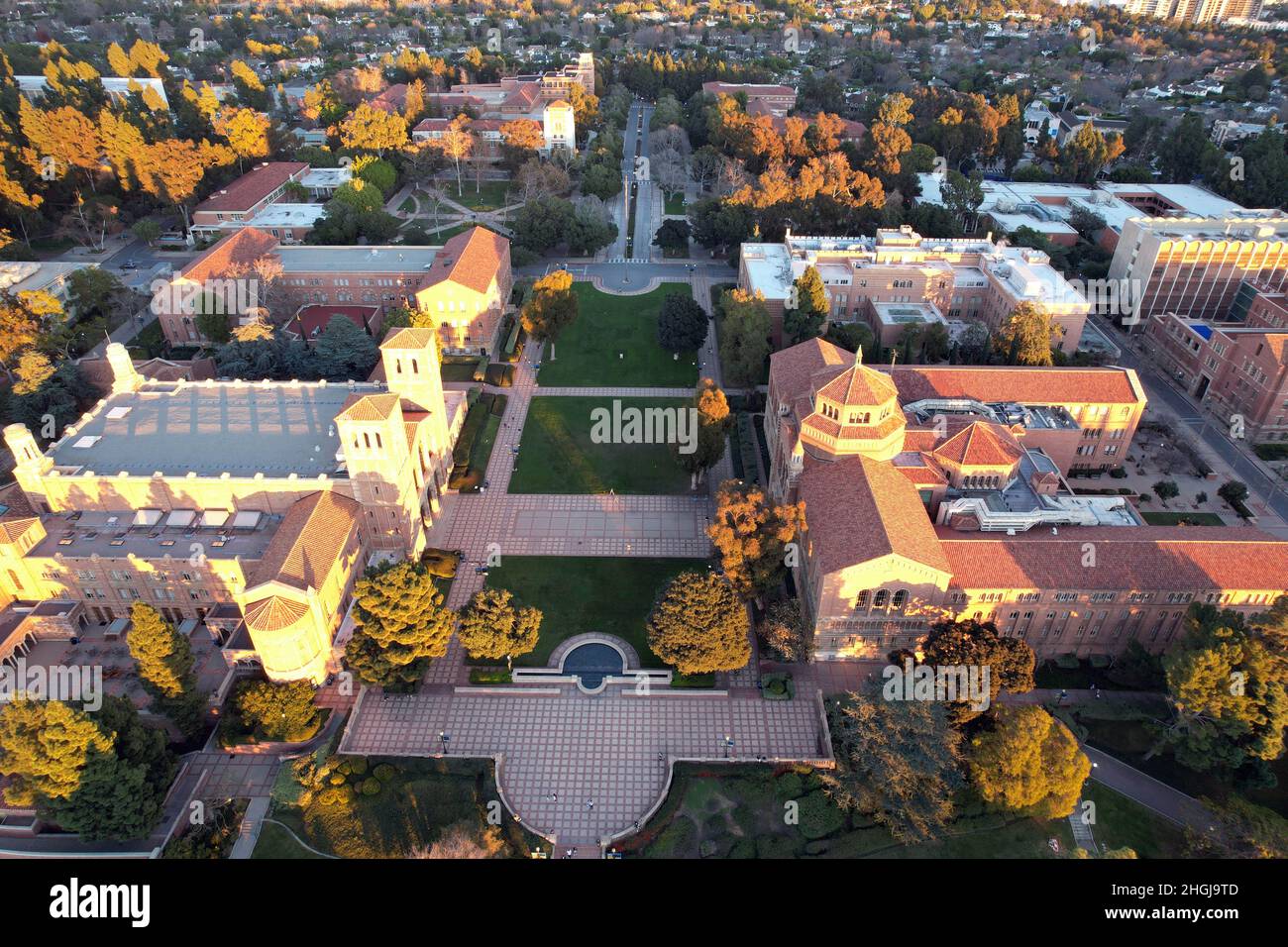 An aerial view of the UCLA campus ,Thursday, Jan 20, 2022, in Los ...