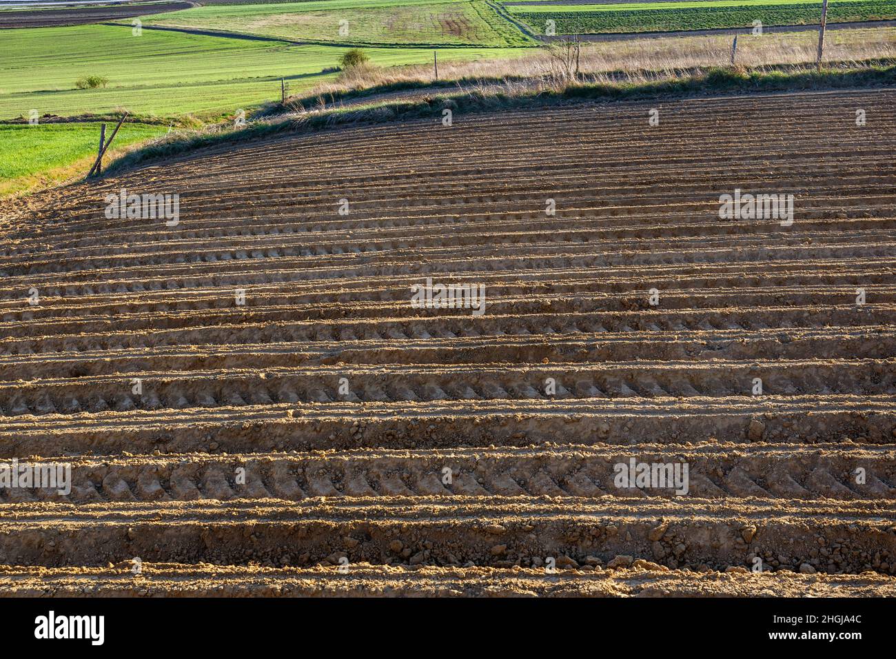 Furrows row pattern in hi-res stock photography and images - Alamy