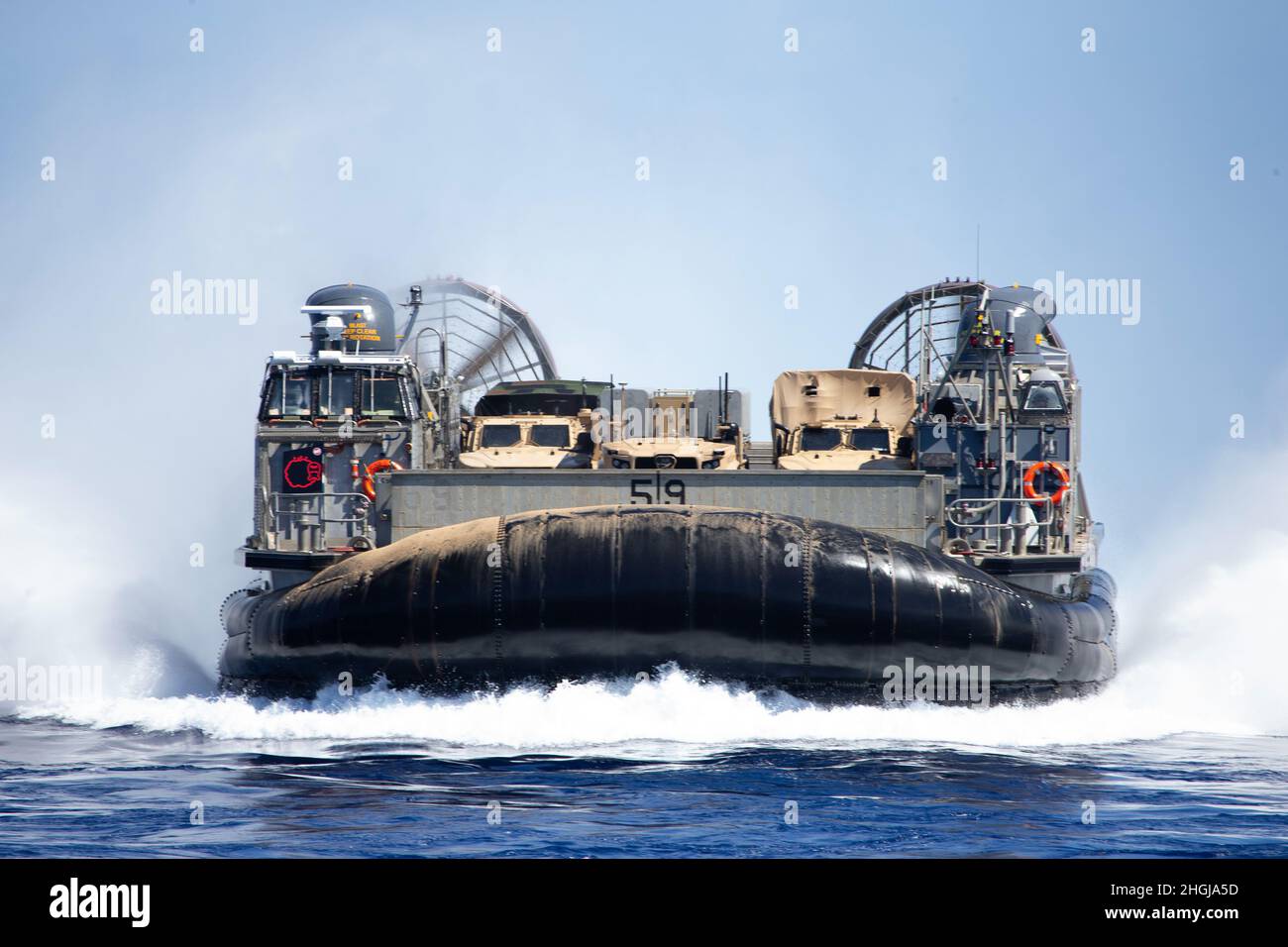 A Navy Marine Expeditionary Ship Interdiction System launcher, a ...