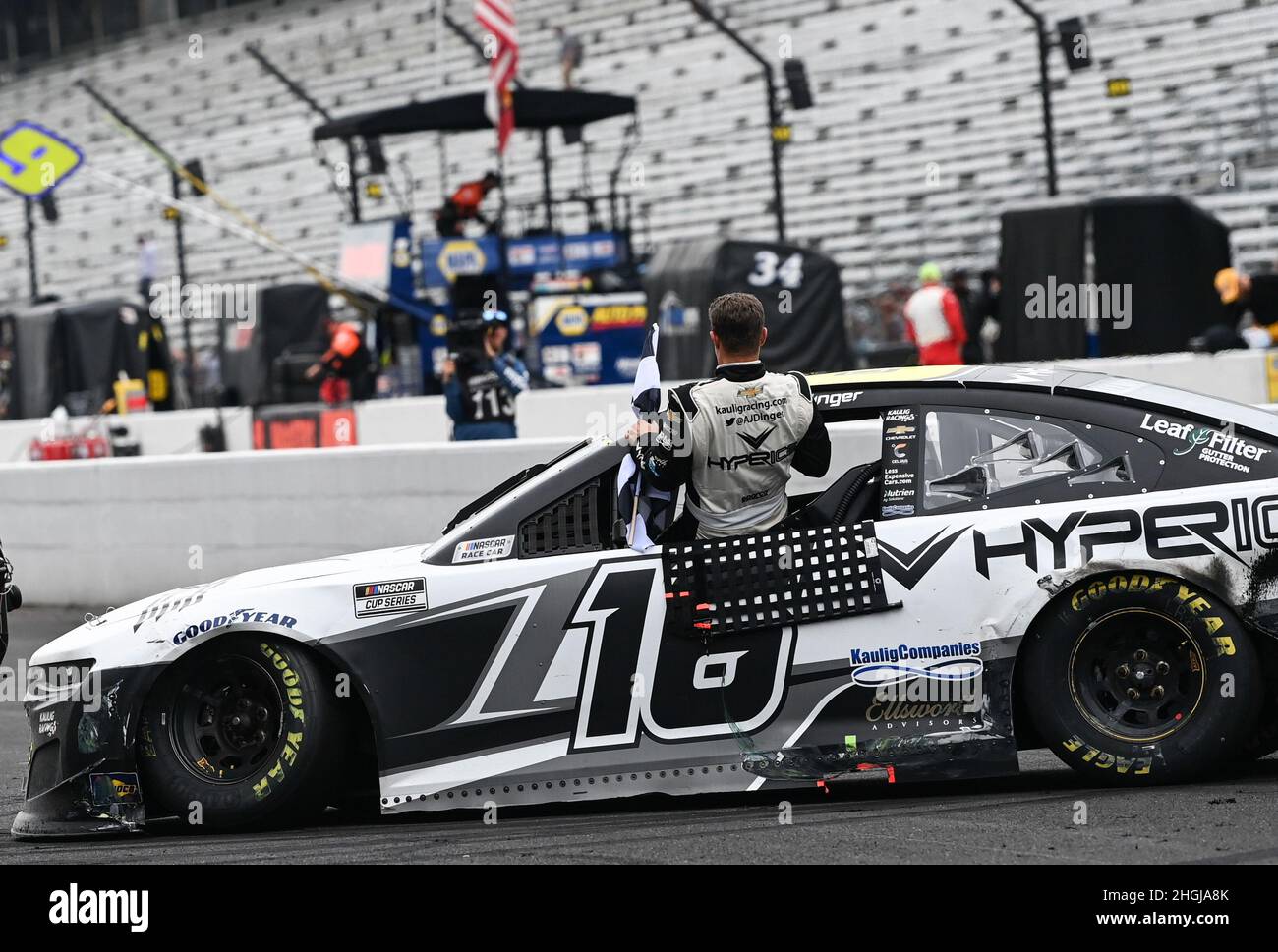 A.J. Allmendinger, Kaulig Racing #16, celebrates his victory at the ...