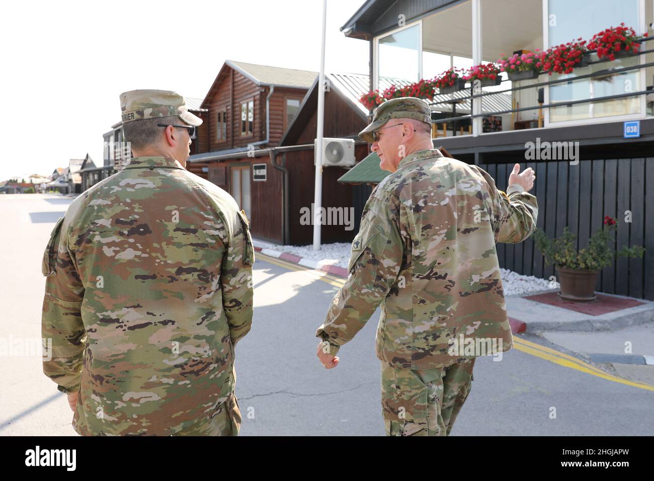 Brig. Gen. Gregory Knight, Adjutant General of Vermont, talks with U.S ...