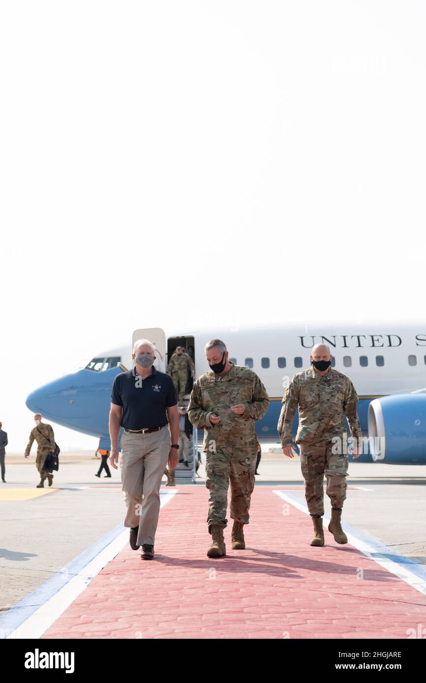 U.S. Air Force Col. Corey Simmons, second to the right, 60th Air ...