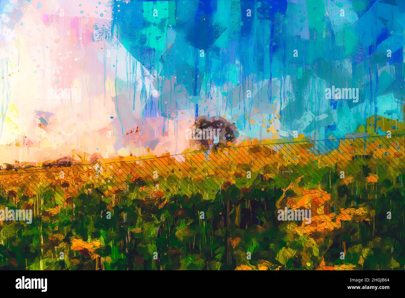 Nature Landscape Scenic Impressionist Painting Van Gogh Style ...