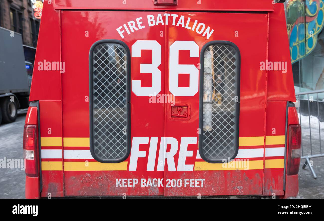 Glasgow, Scotland, UK. 21st January, 2022. Fire Battalion vehicle on ...