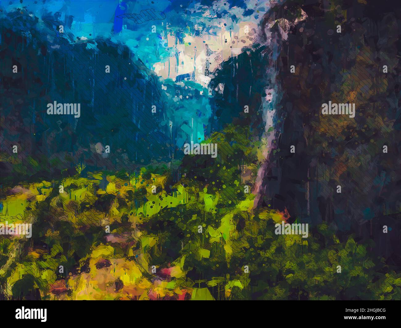 Nature Landscape Scenic Impressionist Painting Van Gogh Style ...