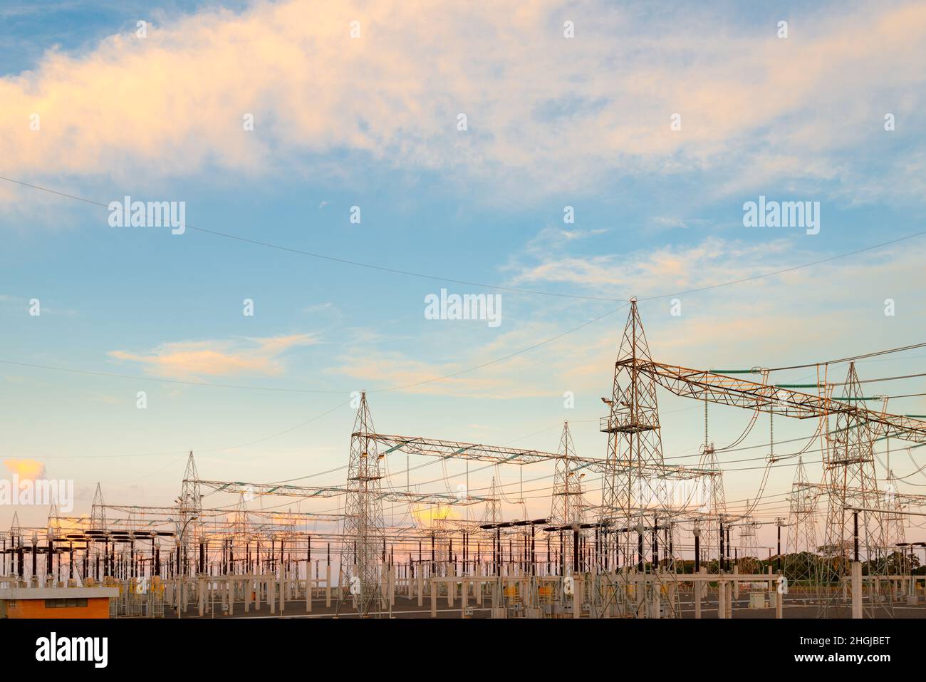 High voltage electric post sunlight hi-res stock photography and images ...