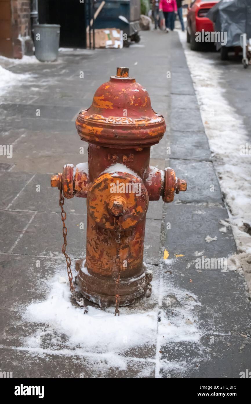 Glasgow, Scotland, UK. 21st January, 2022. A fire hydrant on the film ...