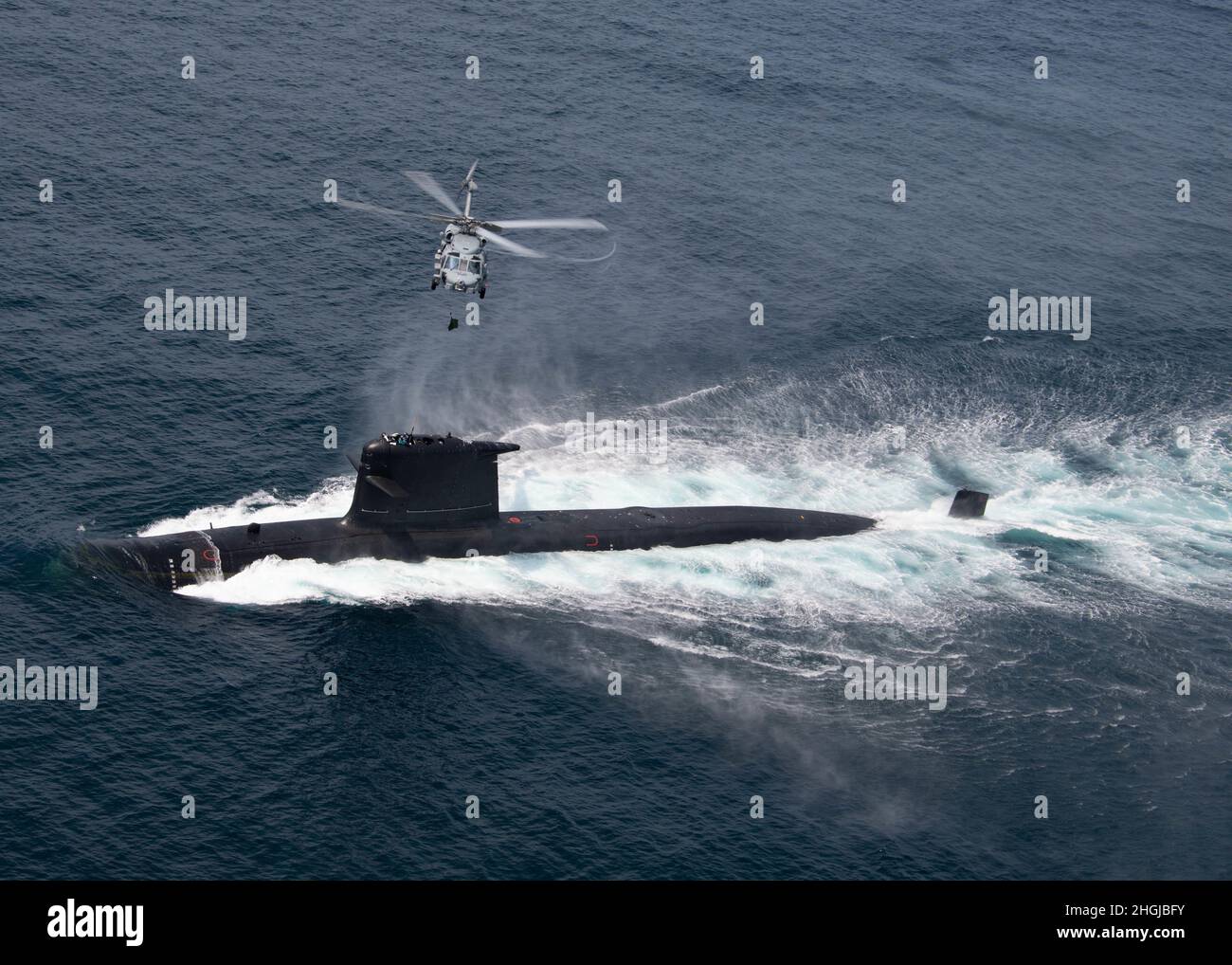210816-N-GR718-0629 SAN DIEGO (Aug. 16, 2021) An MH-60R assigned to the ...