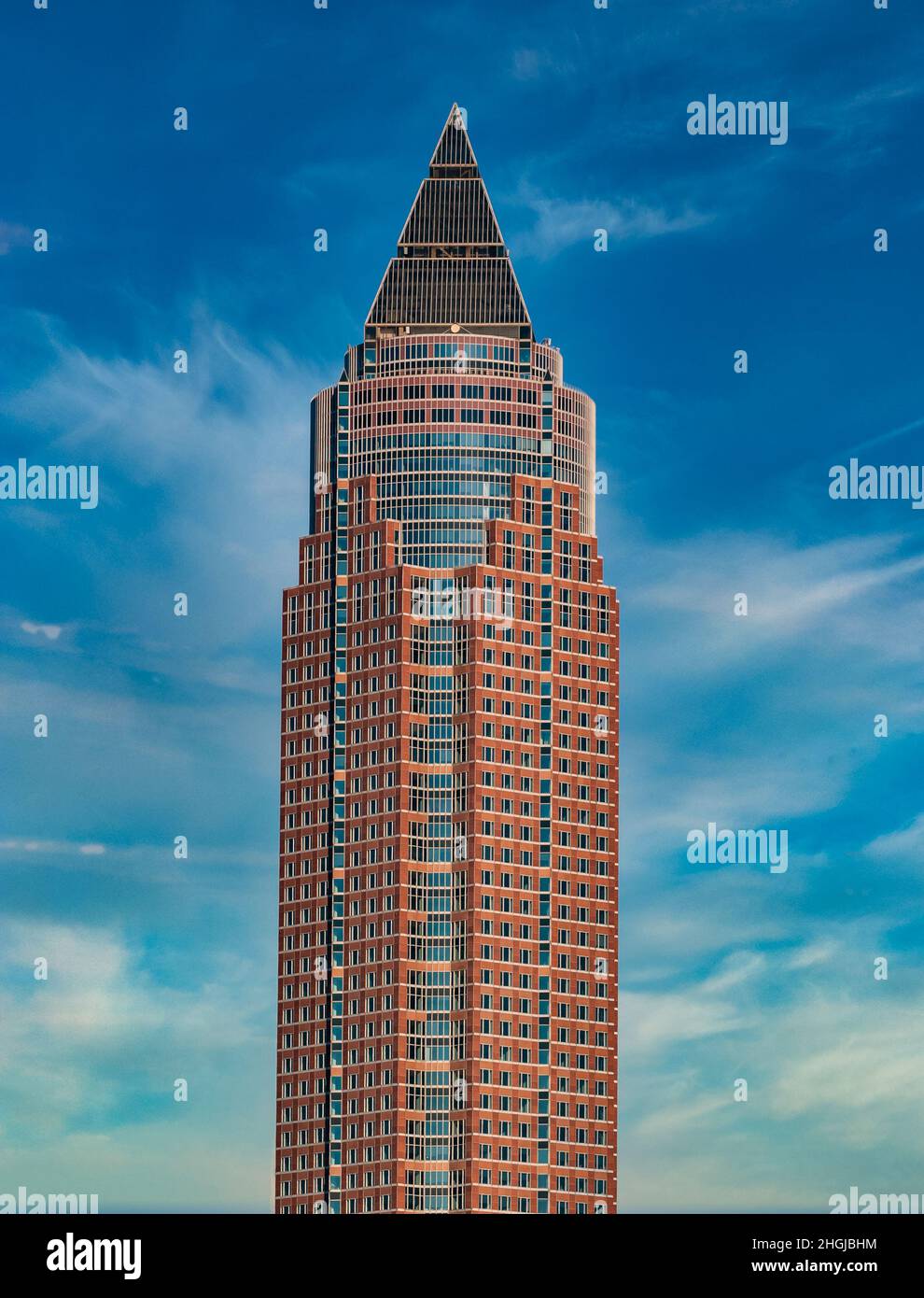 Fair Tower Frankfurt during daylight, view from low angle, germany ...