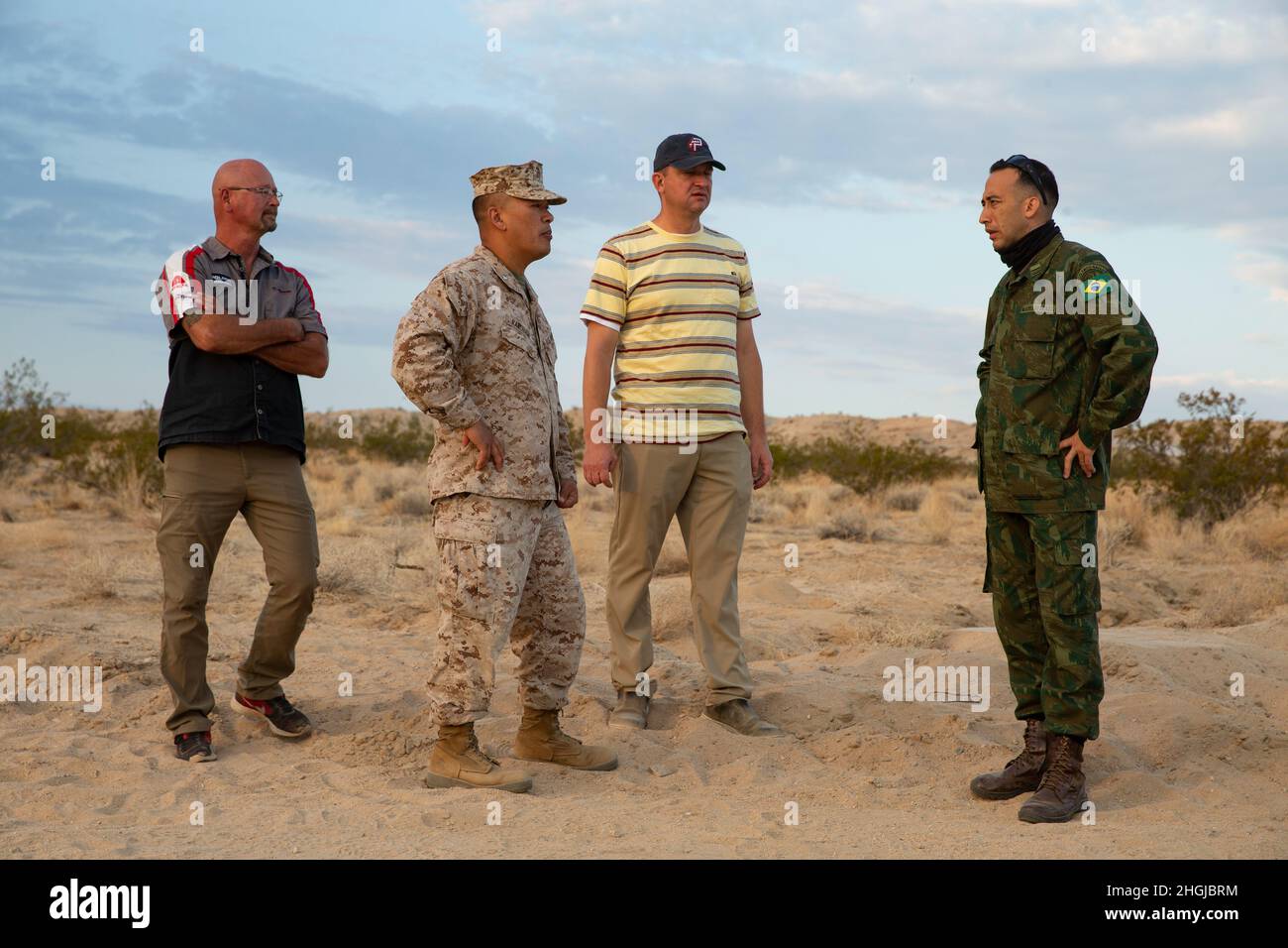 Lt. Cmdr. Fernando Bellard, right, executive officer, 2nd Infantry ...